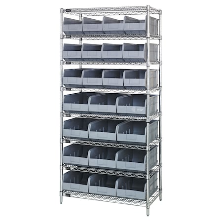 Quantum Storage Systems Stackable Shelf Bin Steel Shelving Systems WR8-483485GY | Zoro